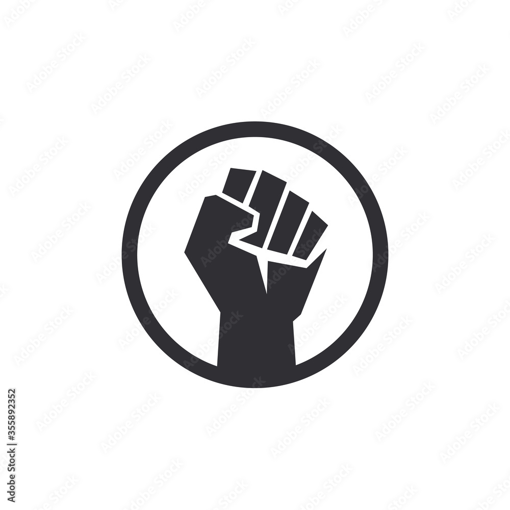 Fist male hand. Protest symbol. Power sign. Fist logo. Raised fist ...