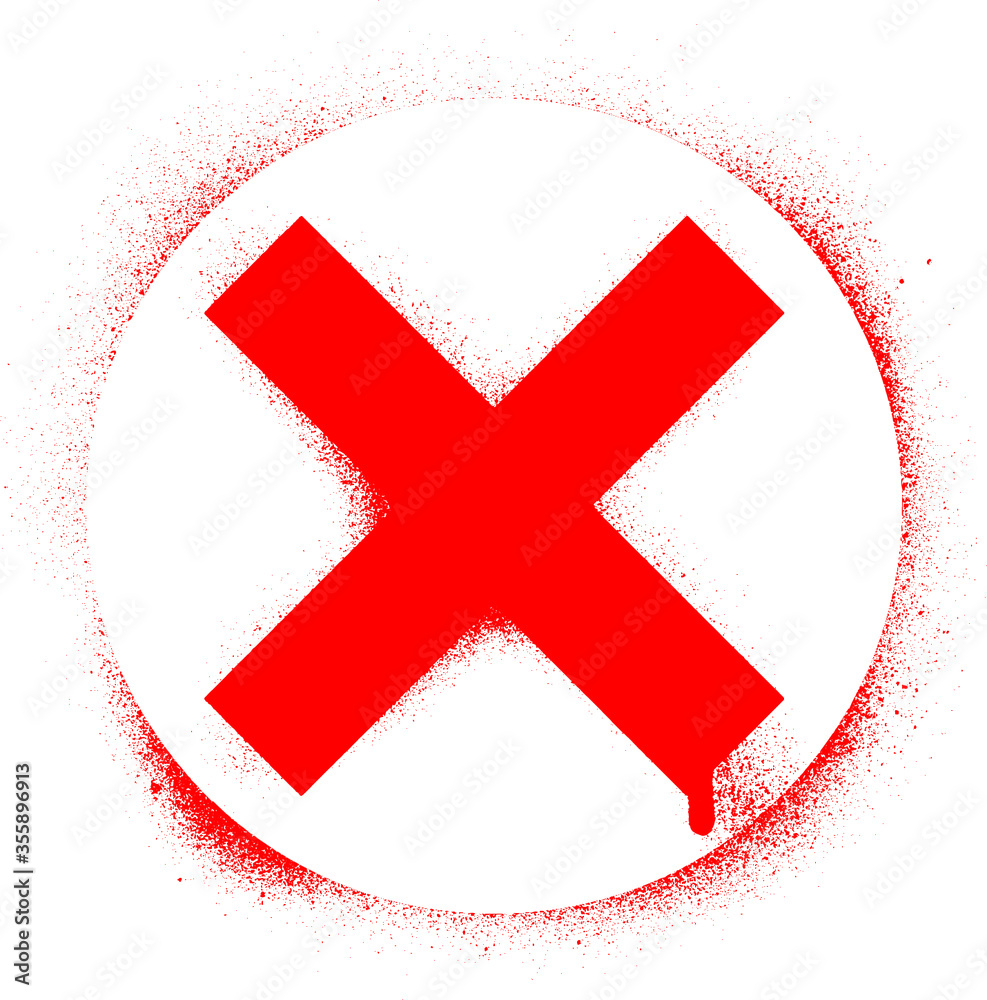Red sign ''NO''. Spray paint graffiti stencil. Stock Vector | Adobe Stock