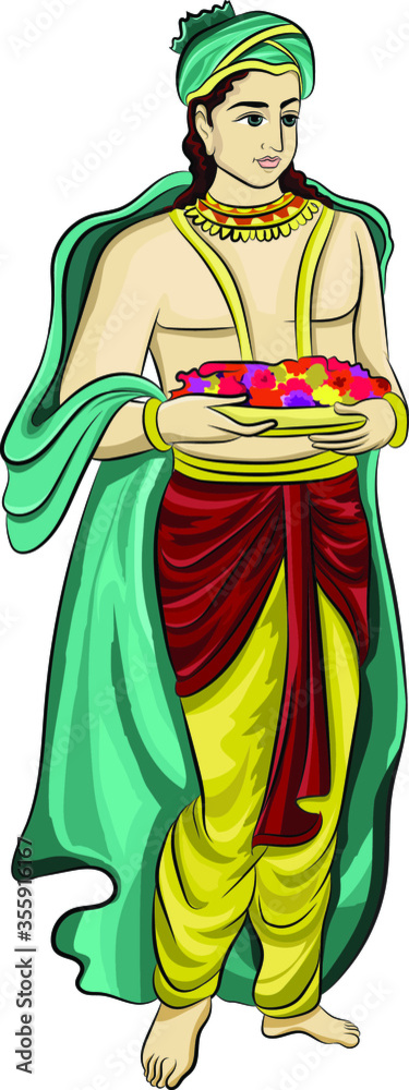 Indian man in traditional dress. Character design for Indian stories ...