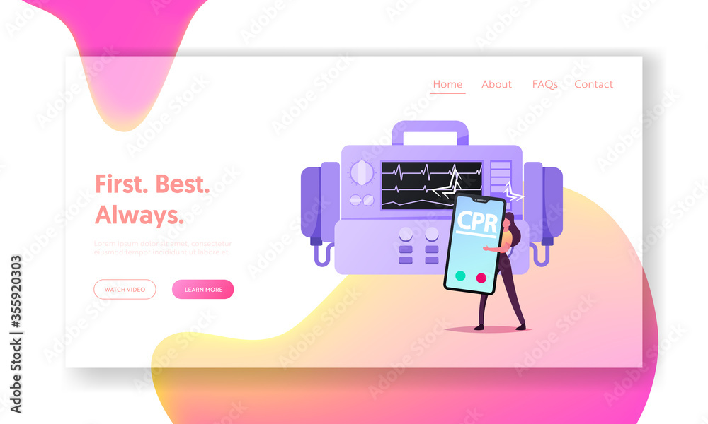 Cardiopulmonary Resuscitation Medical Procedure Landing Page Template ...