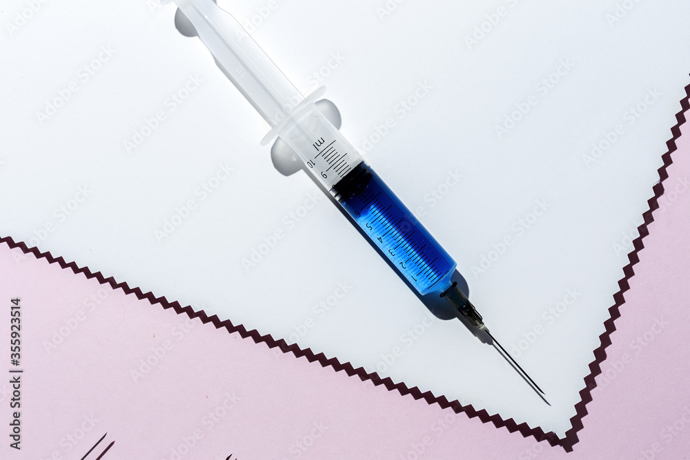 Covid-19- Vaccine vial dose against coronavirus needle syringe, medical ...