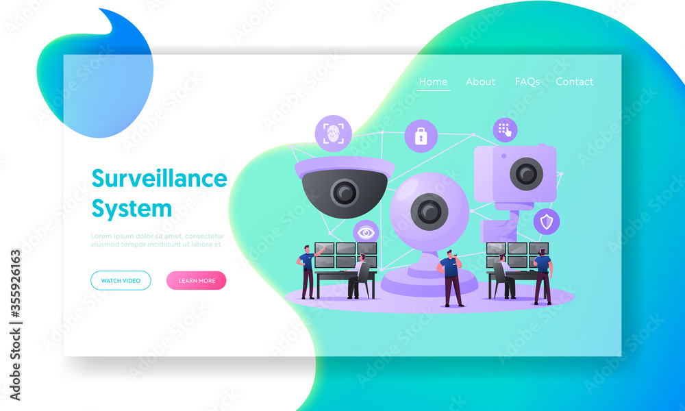 Security Characters Monitoring Surveillance System Landing Page ...