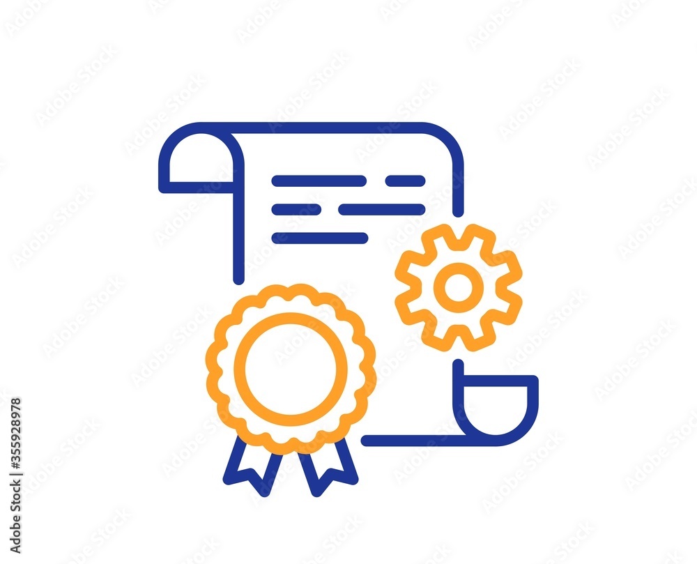 Engineering doc line icon. Technical documentation sign. Construction ...