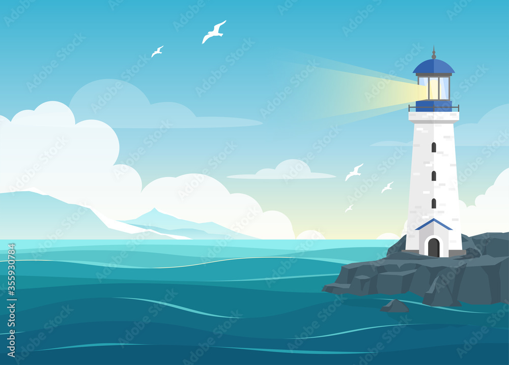 Vector illustration of beautiful blue sea background with waves ...