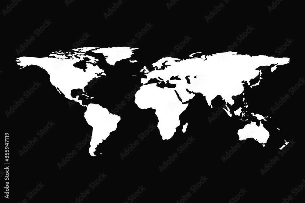 world map white color on dark background, vector illustration Stock ...