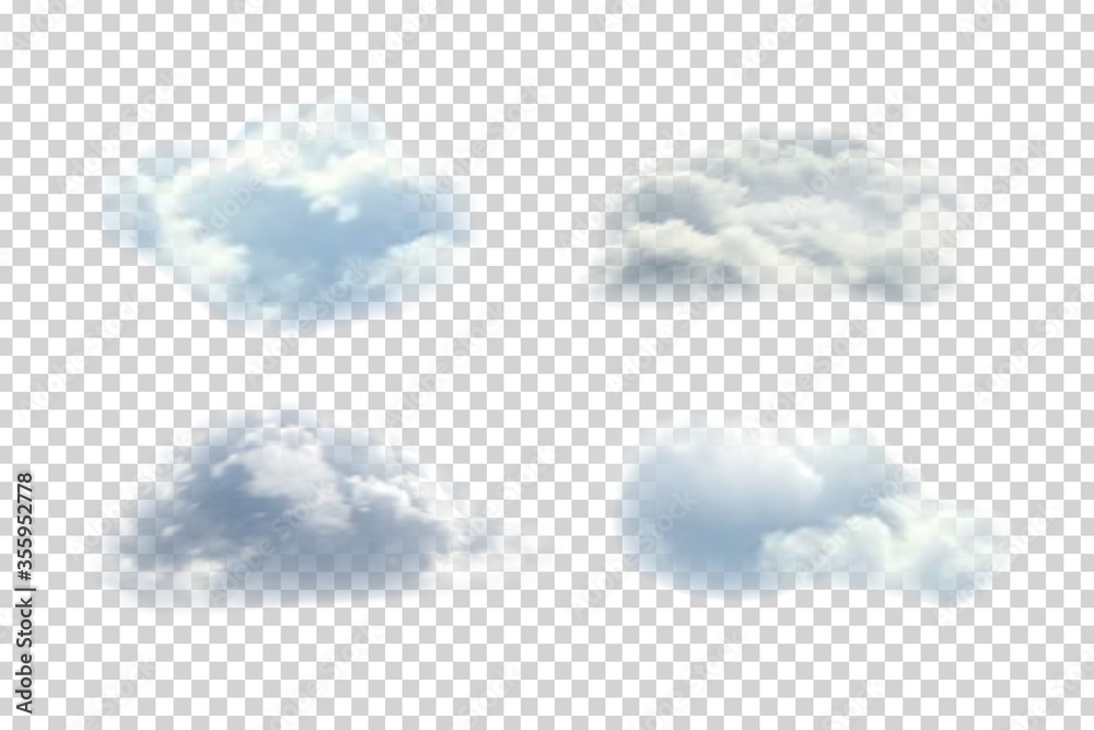 Vector set of realistic isolated cloud for template decoration and ...