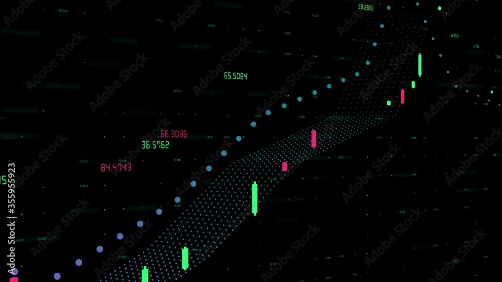 Graph lines animation showing multiple points moving up and down on the ...