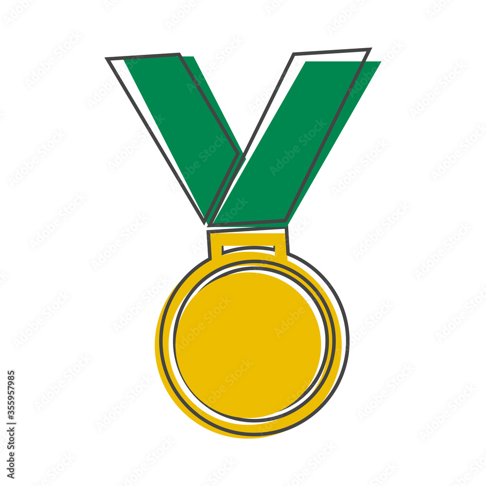 Vector icon medal. Medal of Honor, congratulations cartoon style on ...