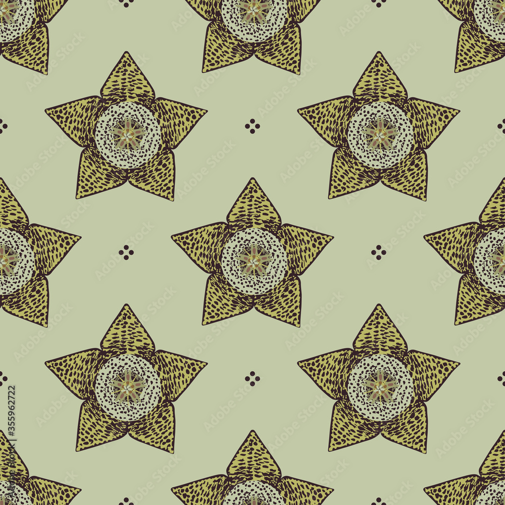 Vecteur Stock Seamless geometrical floral pattern with flowers of ...