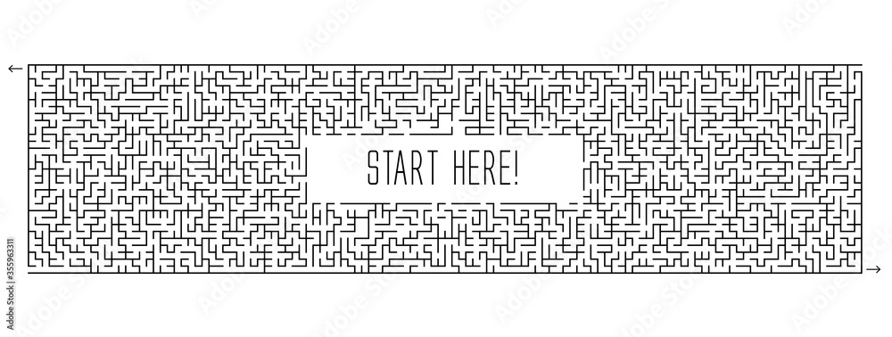 Vector Maze on White Background. Text Box Template. Pattern for ...