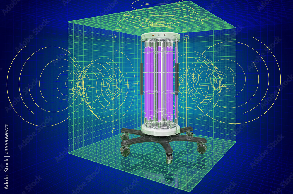 Visualization 3d cad model of Ultraviolet UV Disinfection Lamp ...
