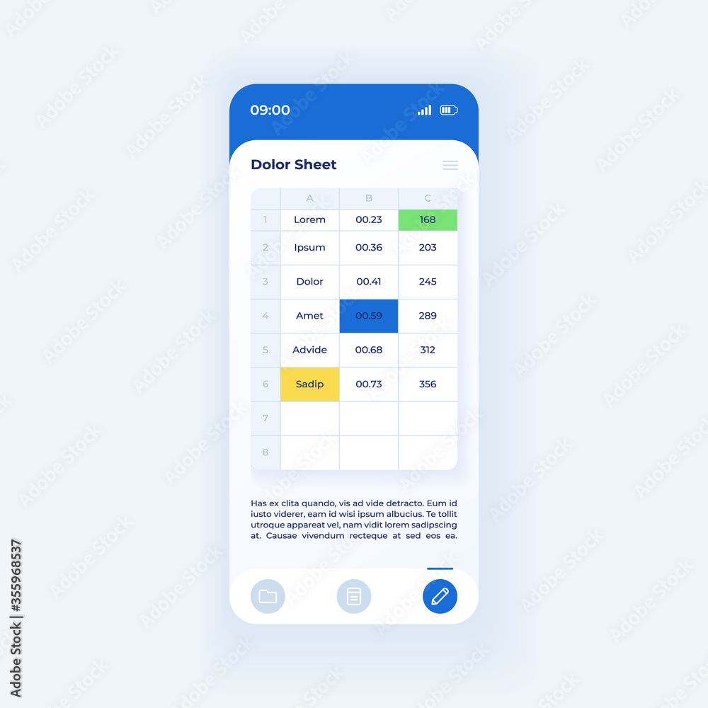 Page management smartphone interface vector template. Mobile app page ...