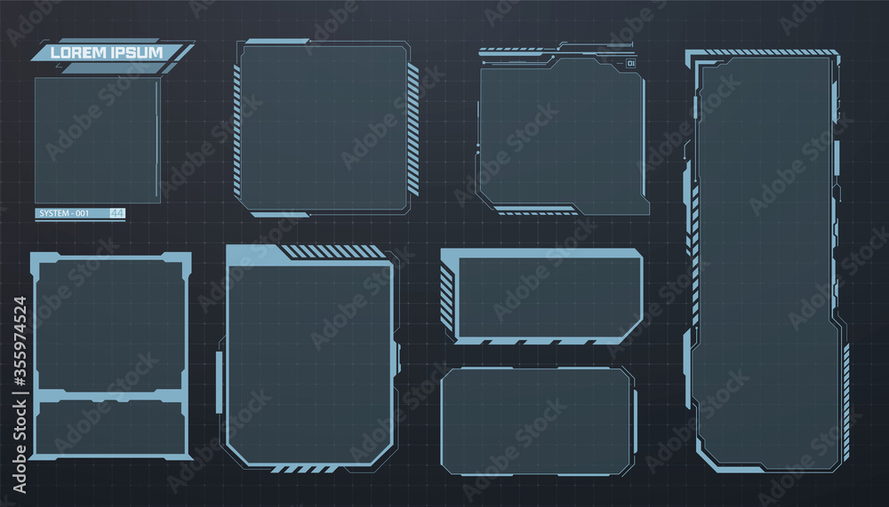 HUD set frames. Futuristic modern user interface elements, hud control ...