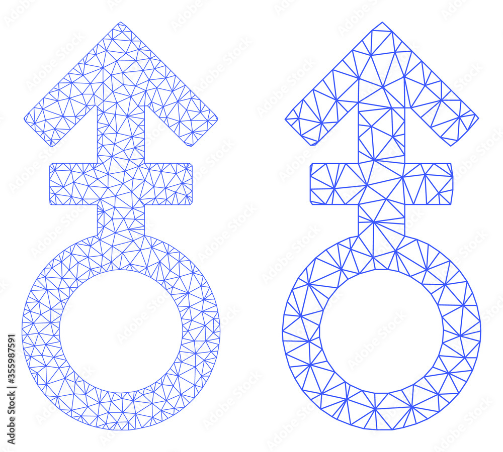 Mesh vector third gender symbol icon. Mesh wireframe third gender ...