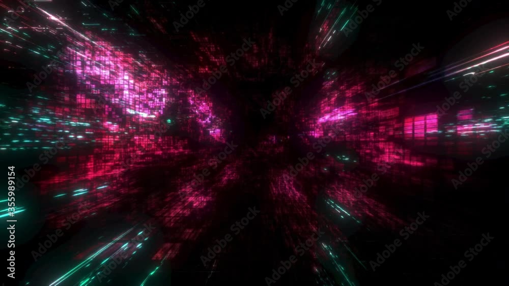 3D animation of festive Red Green futuristic abstract digital virtual ...