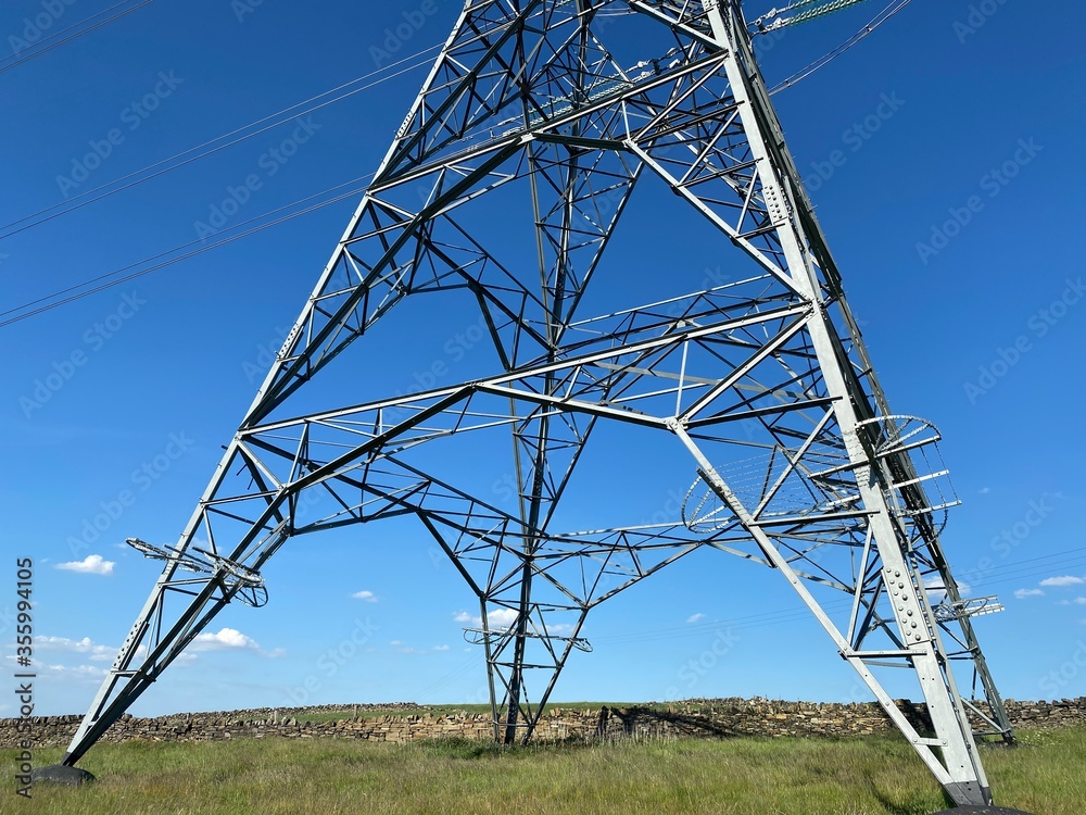 The base of an electric pylon in, Bradford, Yorkshire, UK Stock Photo ...