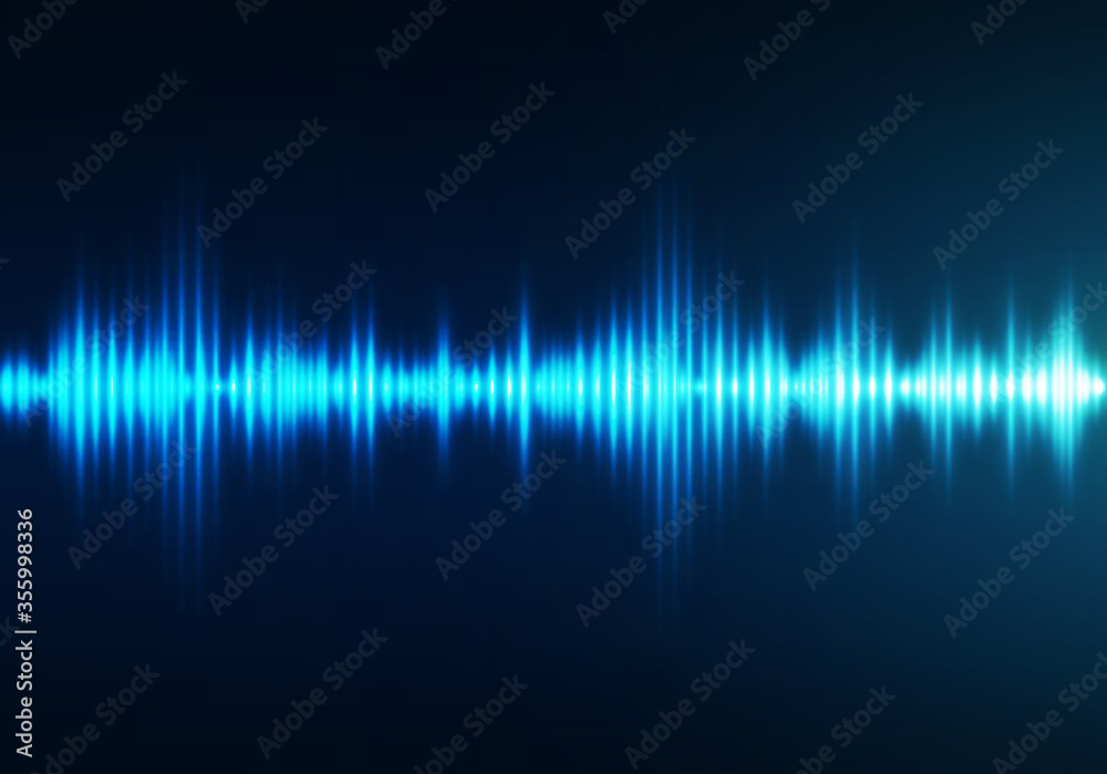 Blue sound waves, Equalizer for music, audio waveform Stock Vector ...