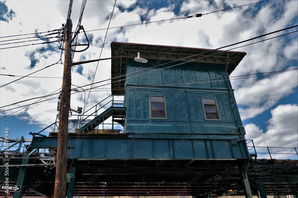 MTA,building,green,paint,old,vintage,railroad,tower,train,subway Stock ...