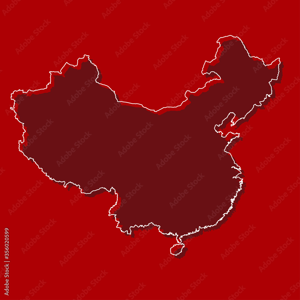 Vector asia country map China on background Stock Vector | Adobe Stock