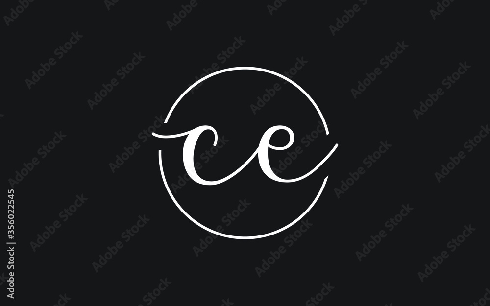 ce or ec Cursive Letter Initial Logo Design, Vector Template Stock ...