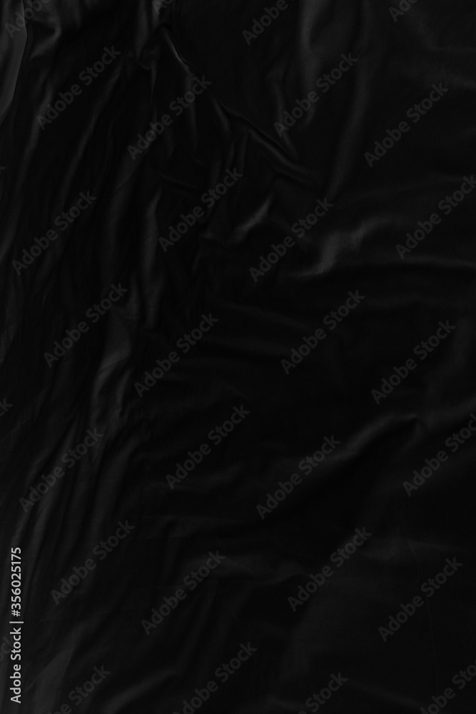 Black fabric texture for background; Abstract black fabric cloth wave ...