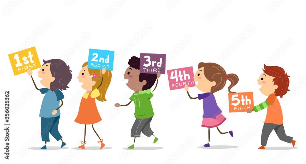 Stickman Kids Number Sequence Illustration Stock Vector | Adobe Stock