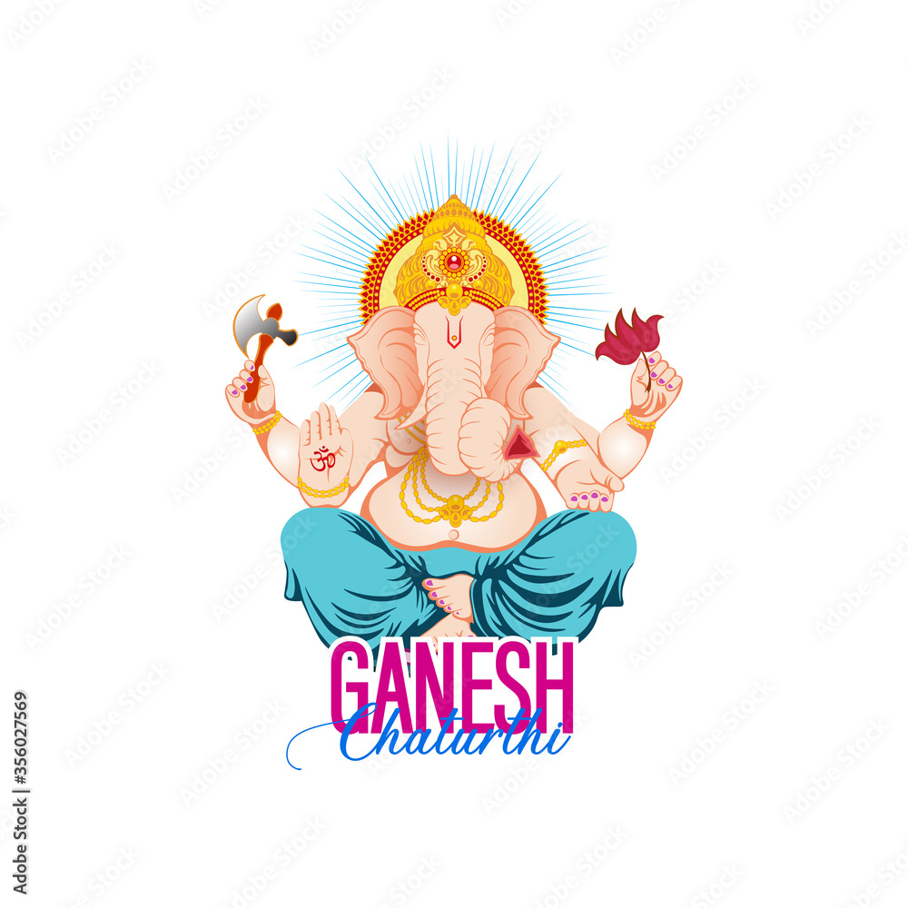 vector illustration of Lord Ganpati caricature background for Ganesh ...