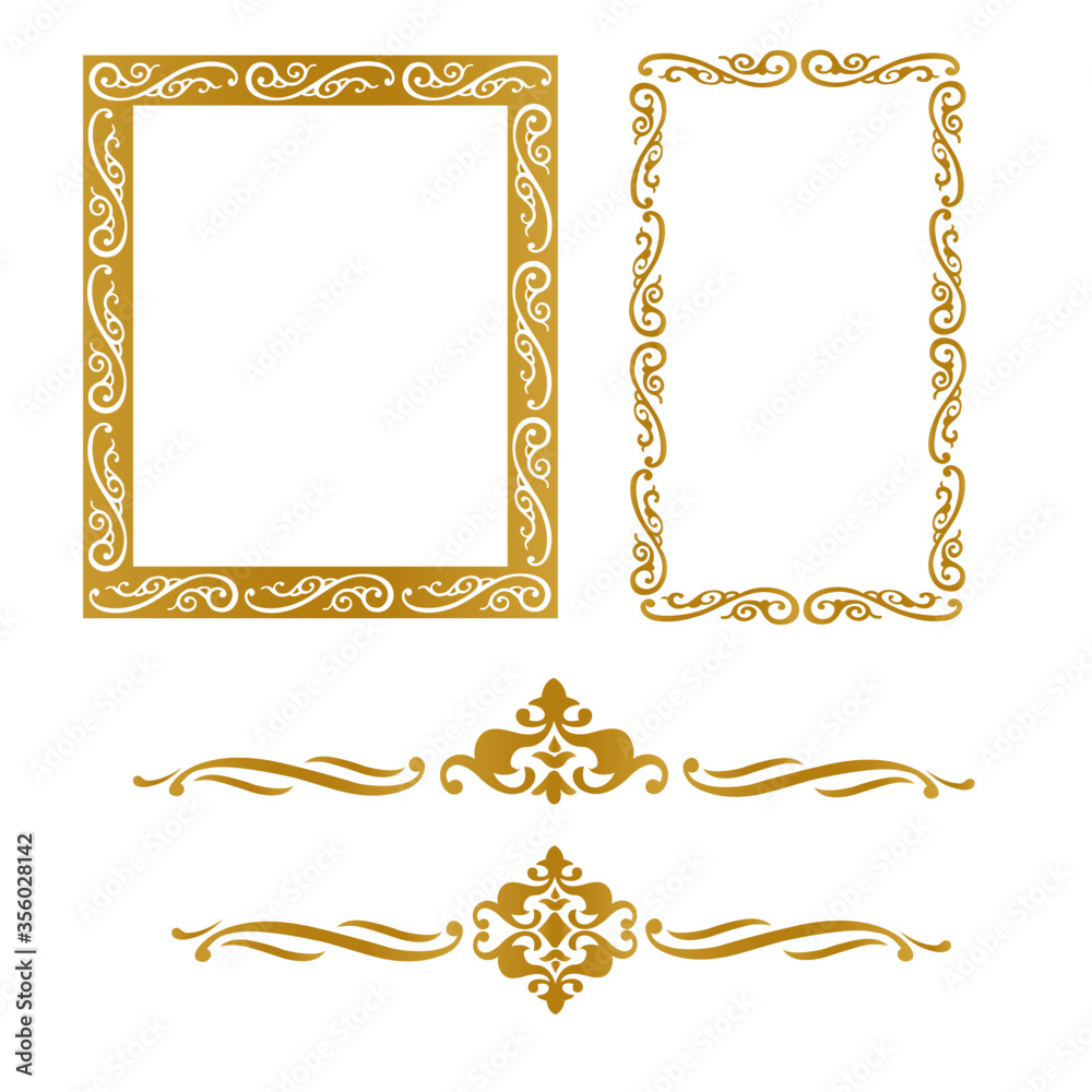 set of gold ornate frames Stock Vector | Adobe Stock