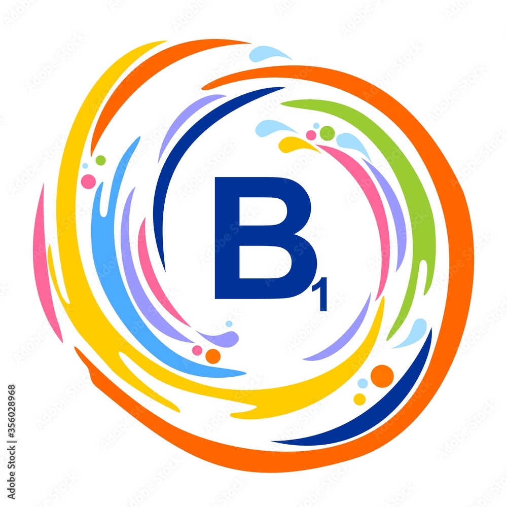 Vitamin B1 isolated on white. Medicine health symbol of thiamin ...