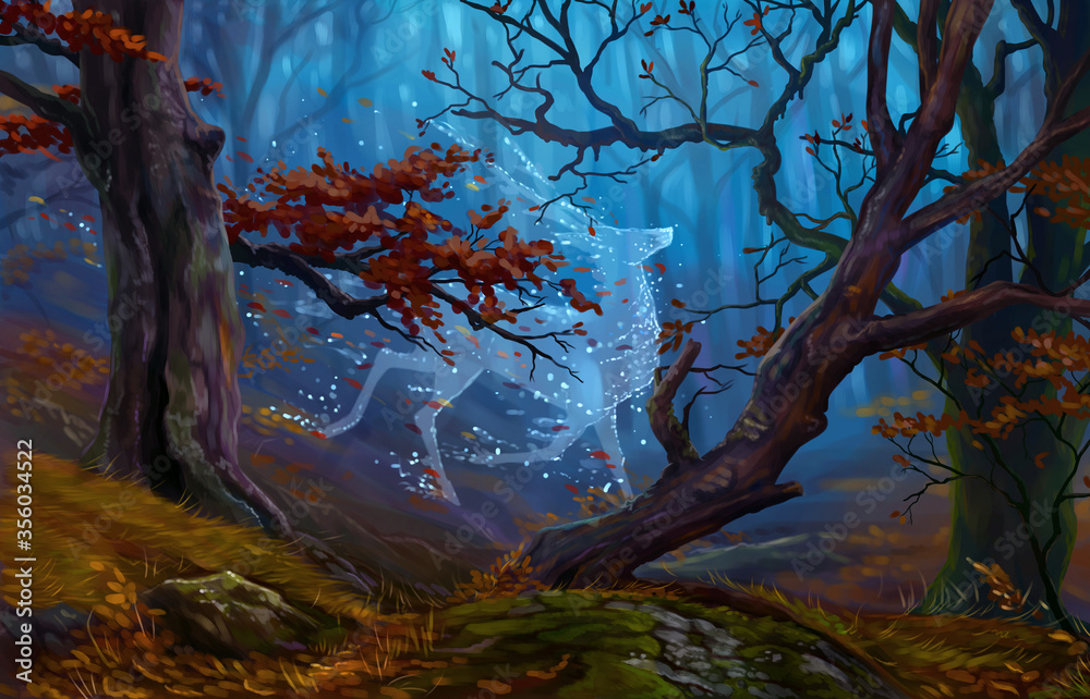 magical forest Stock Illustration | Adobe Stock