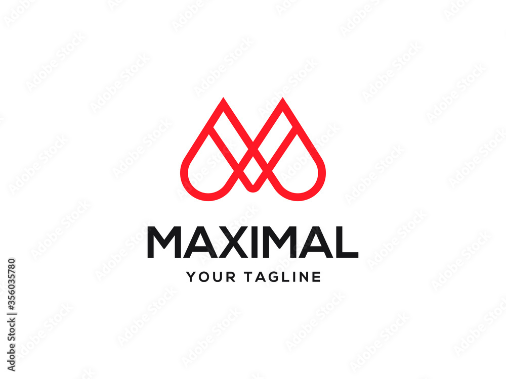 Letter M line logo design. Linear creative minimal monochrome monogram ...