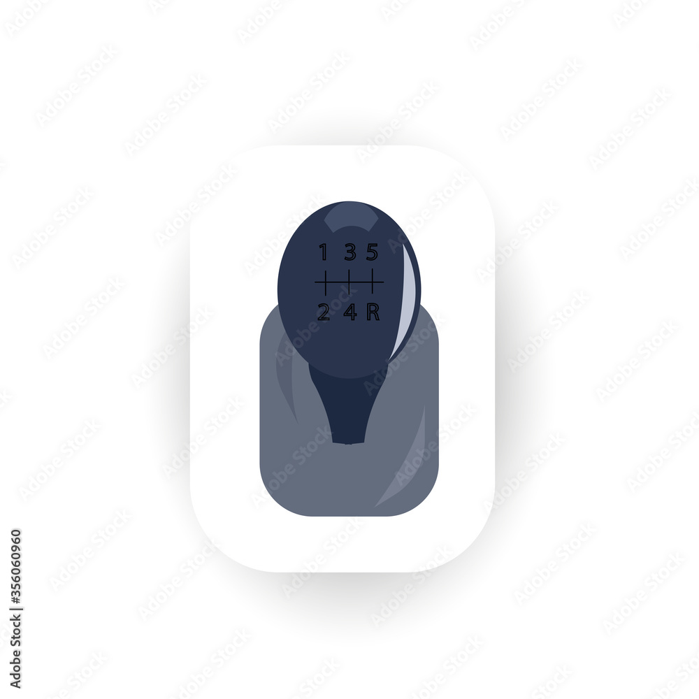 Transmission line. Gear shift vector illustration isolated on white ...