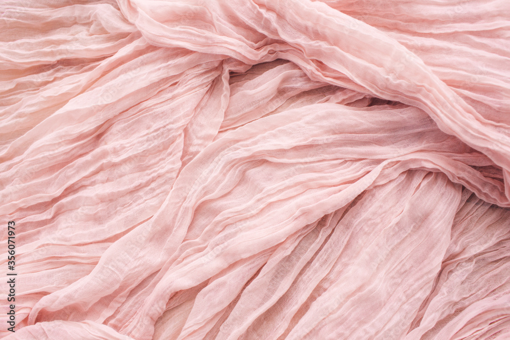 Texture fabric pink color for background. Soft pink chiffon. Flat lay ...