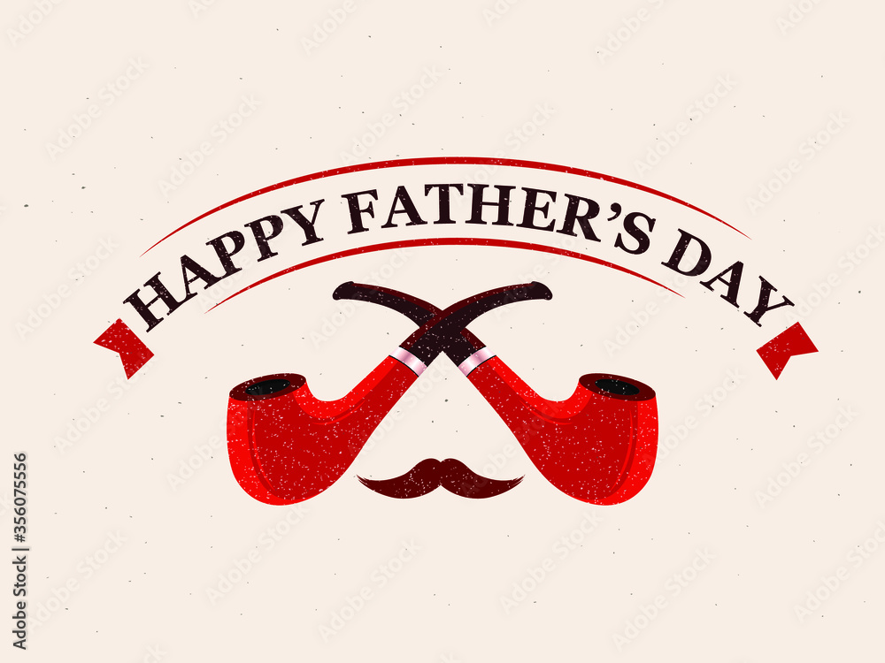 Fathers Day Special Vector greeting card with Calligraphy and cigar ...