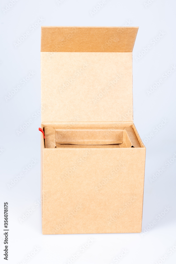 empty carton open cardboard box with boxes and compartments Stock Photo ...