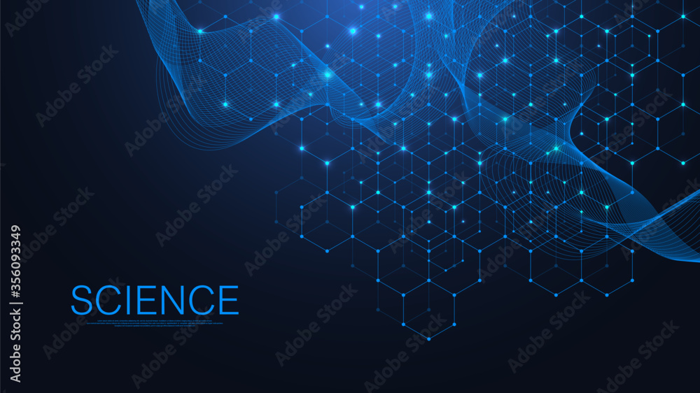 Molecular structure background. Science template wallpaper or banner ...