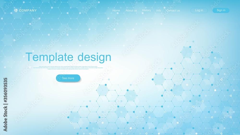 Medical landing page template design. Abstract health care banner ...