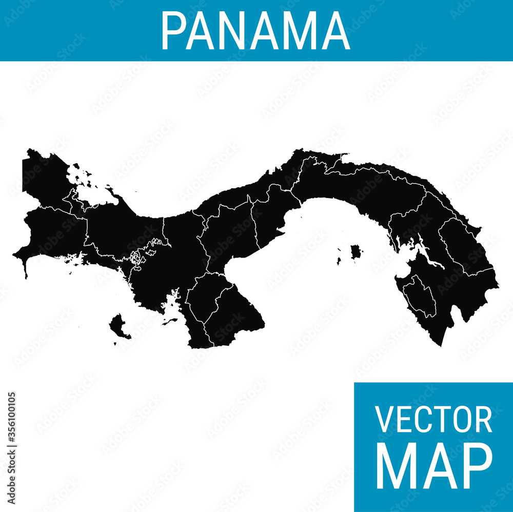 Panama vector map with title Stock Vector | Adobe Stock