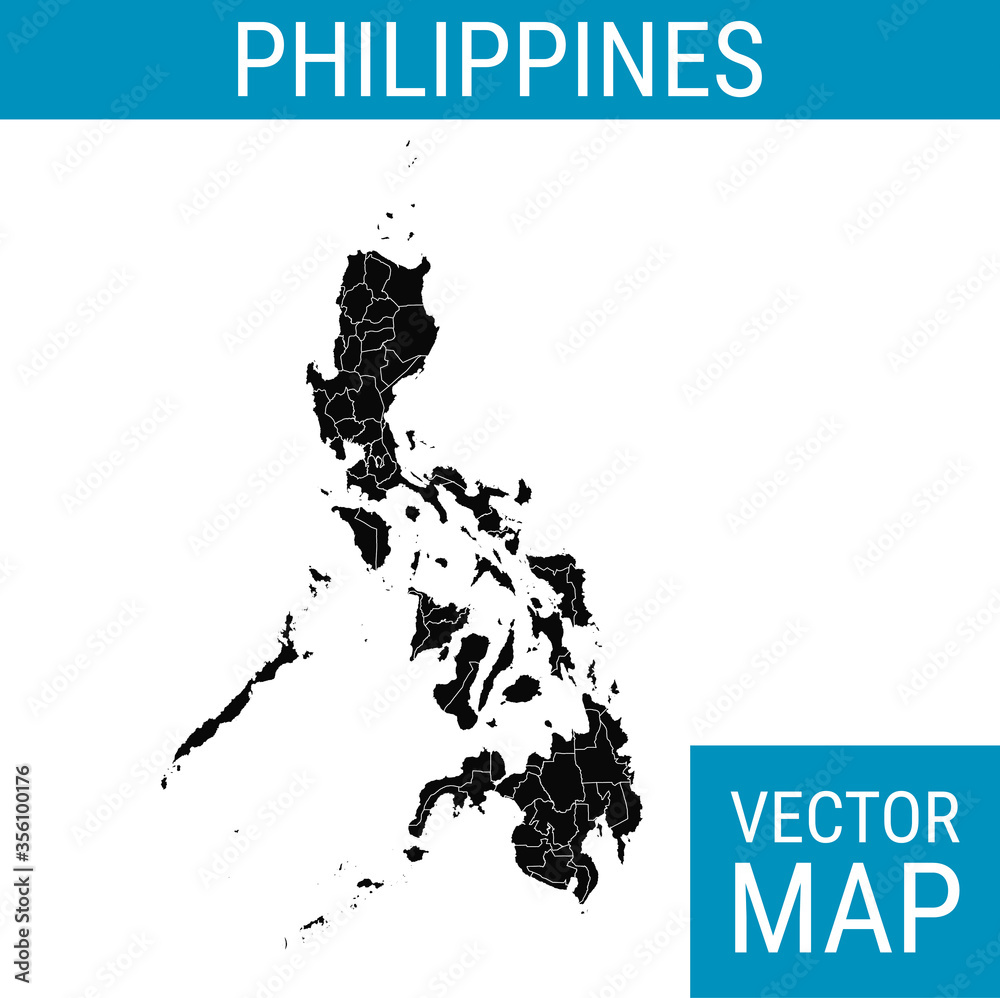 Philippines vector map with title Stock Vector | Adobe Stock