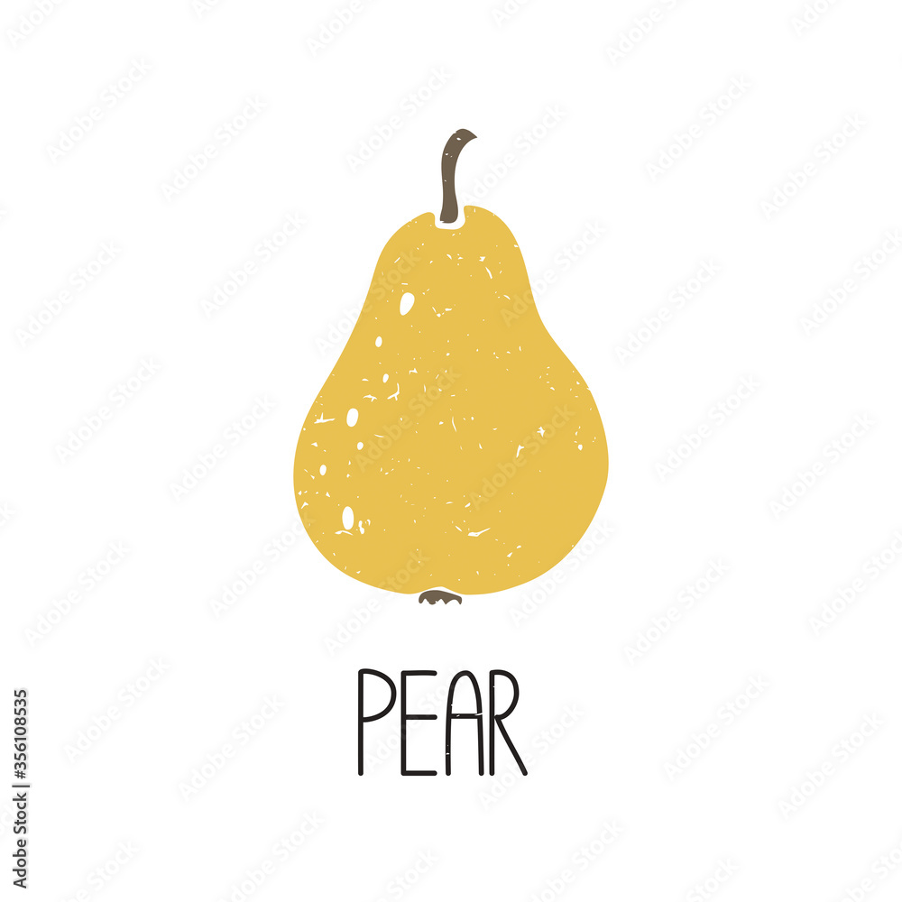 Ripe colored caption pear symbol isolated on transparent background ...
