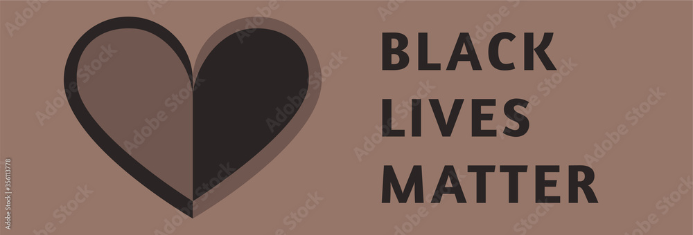 Black Lives Matter. Symbol of love. Equality of races and skin colors ...