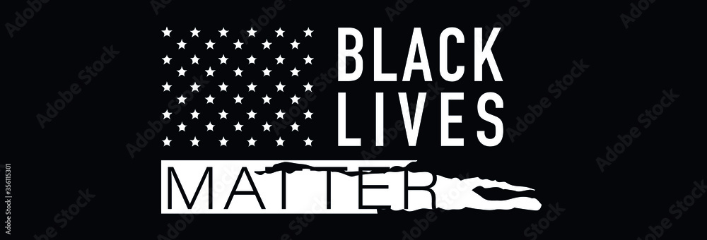 Black Lives Matter. Symbol of American Flag. Equality of races and skin ...