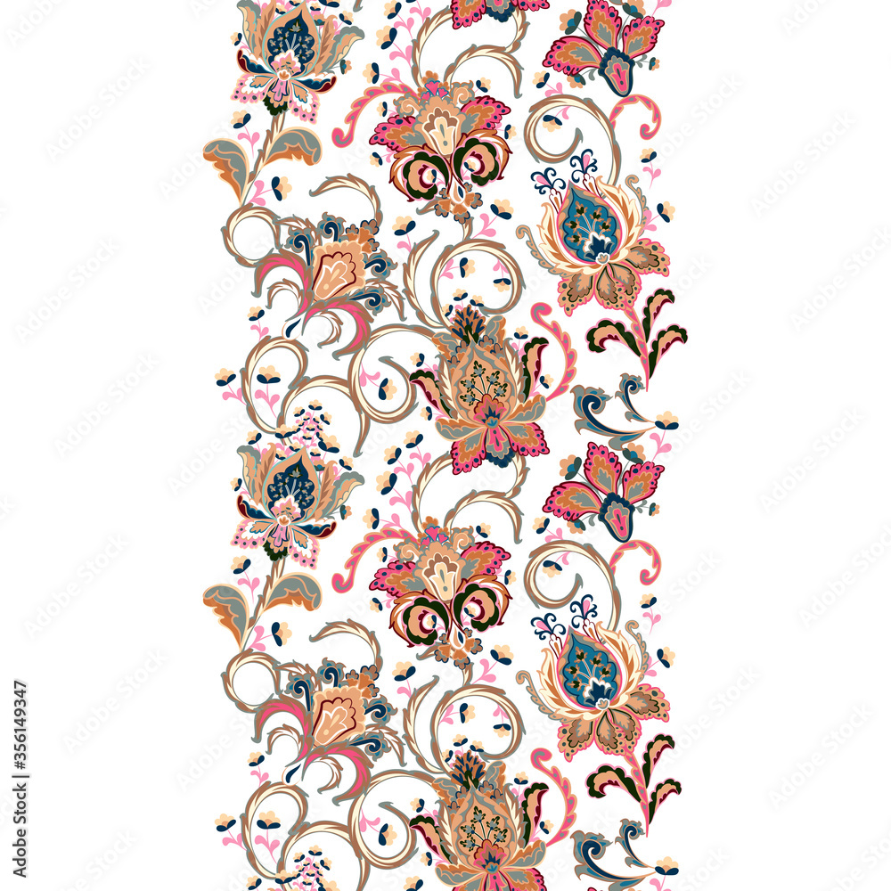 Flower borders with fantastic flowers. Vintage flowers backgrounds and ...