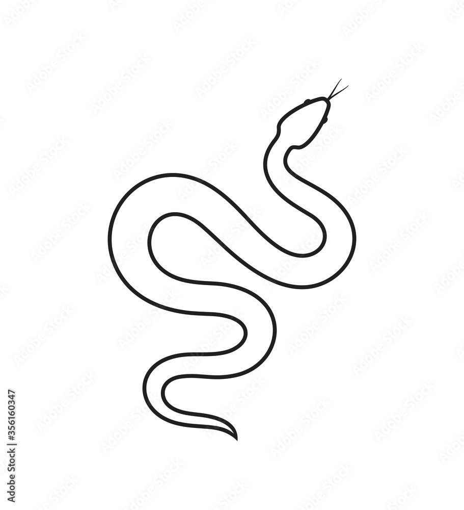 Snake outline. Isolated snake on white background Stock Vector | Adobe ...
