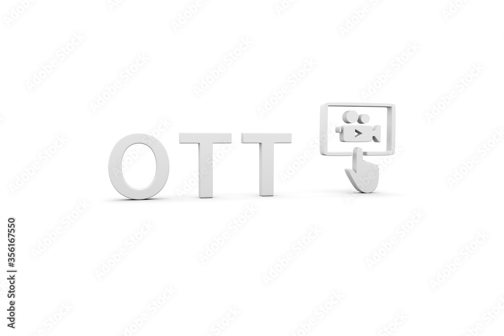 OTT concept white background 3d render illustration Stock Illustration ...