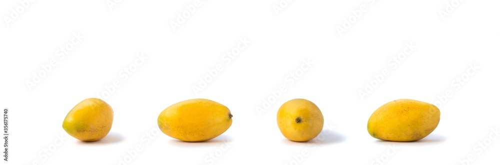 Isolated a mango ripe with the 4 angles (side, front, back, and ...
