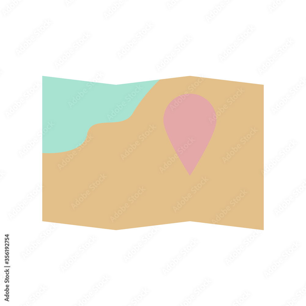 Map, desert, location pin icon. Simple color vector elements of ...