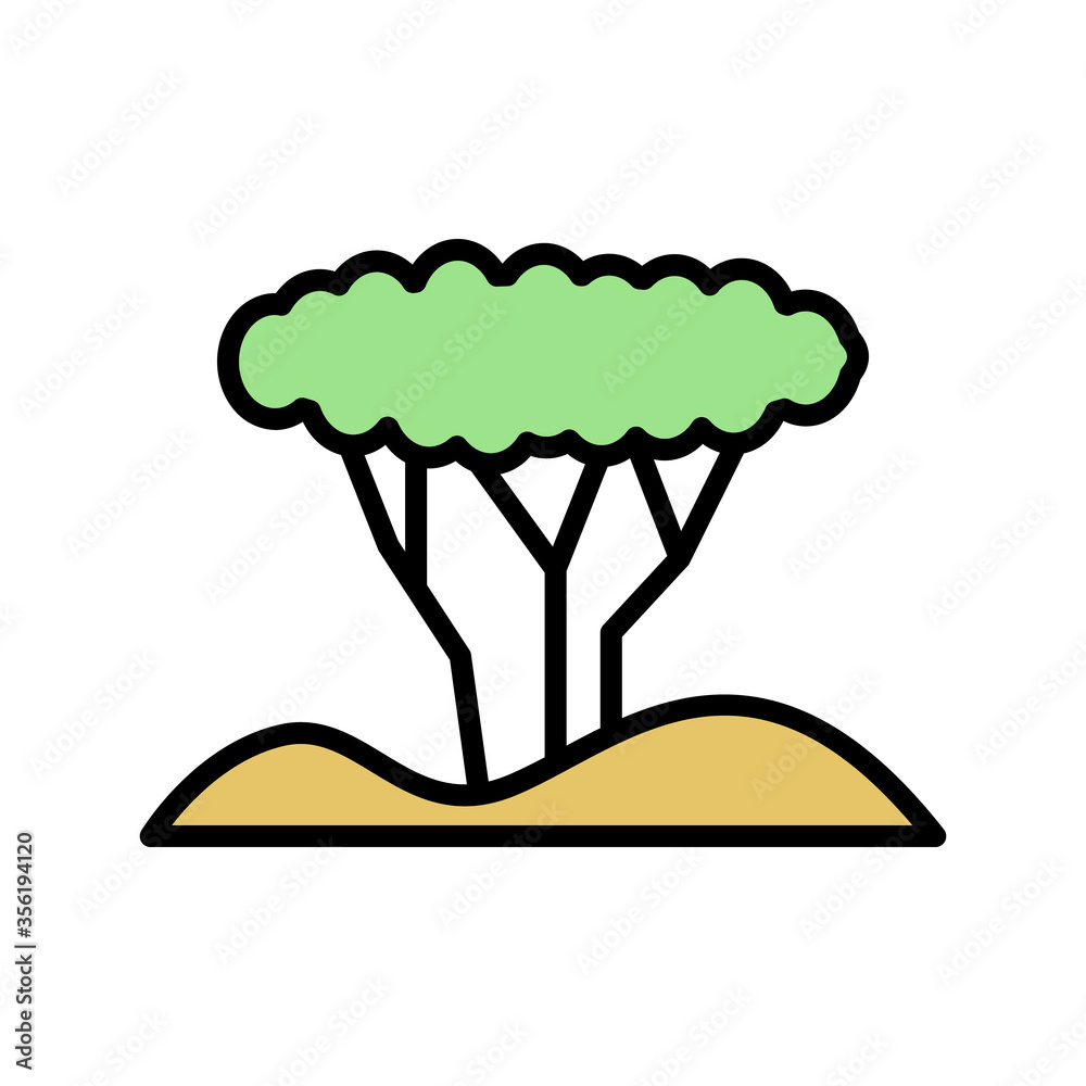 Tree, desert icon. Simple color with outline vector elements of ...