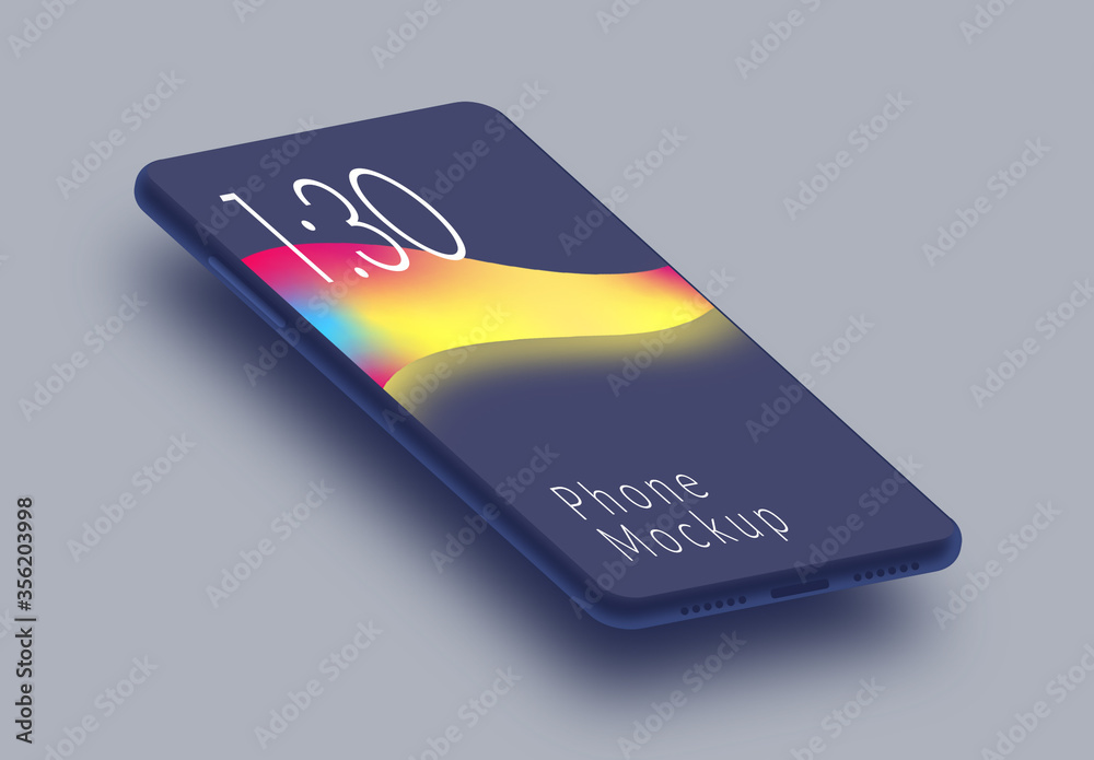 Blue Phone Mockup Stock Template | Adobe Stock