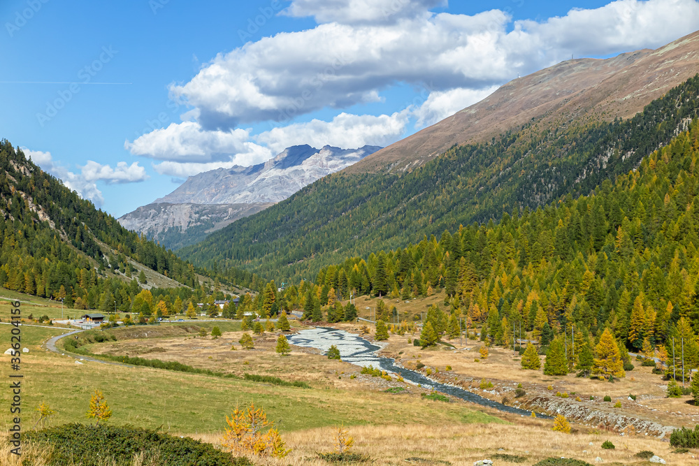 Forcola pass and valley of Livigno Stock Photo | Adobe Stock